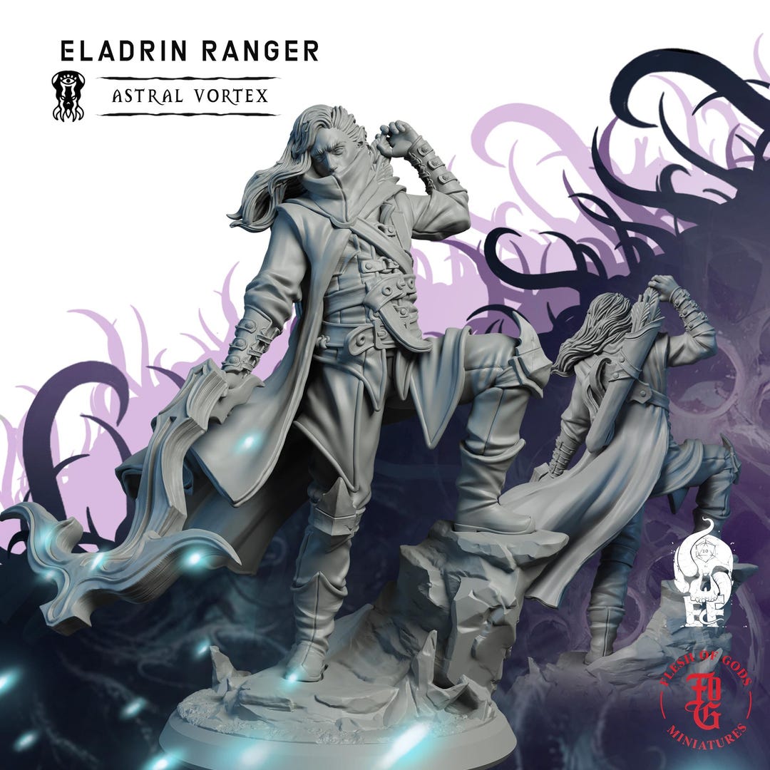 Eladrin Ranger | Fantasy Tabletop Miniature - 28MM - 100MM | Dungeons ...