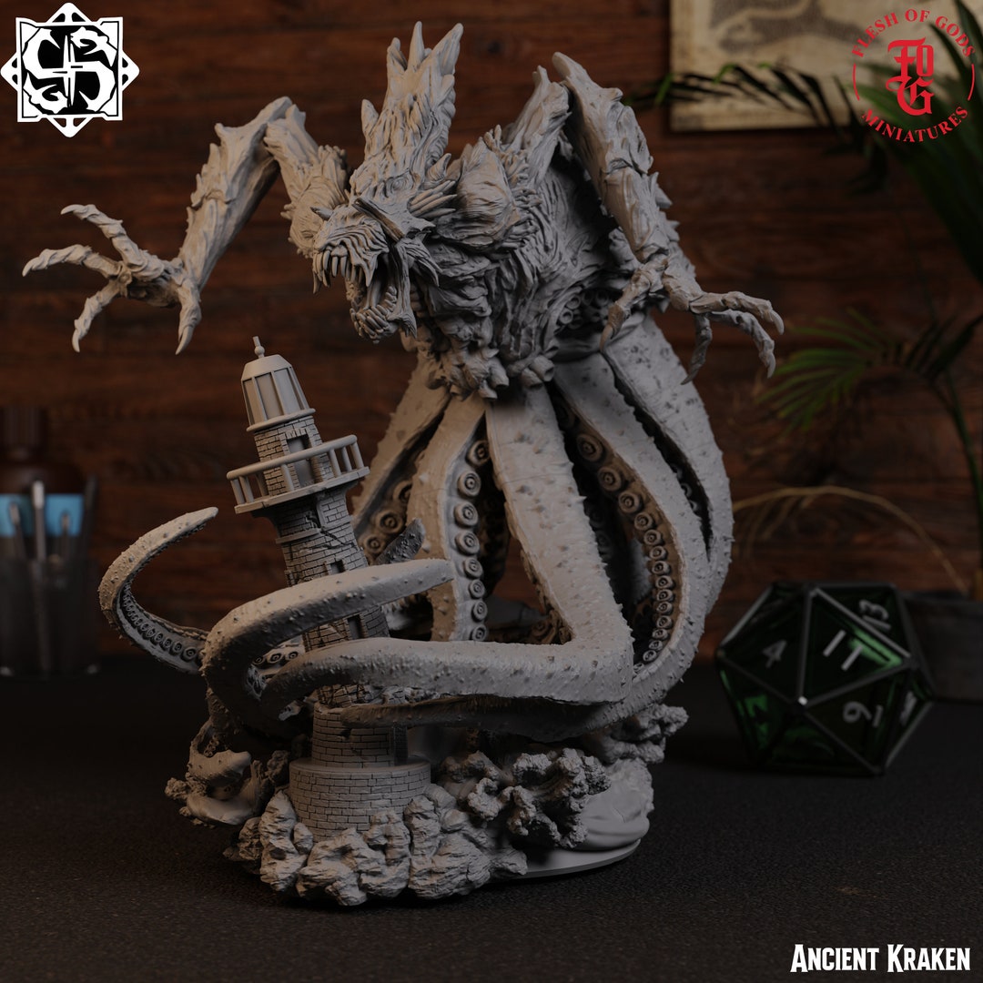 Ancient Kraken | Fantasy Tabletop Miniature - 28MM - 32MM | Dungeons ...