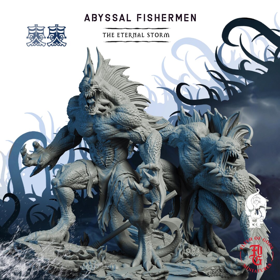 Abyssal Fishermen | 3D Printed Fantasy Tabletop Miniatures - 28MM ...