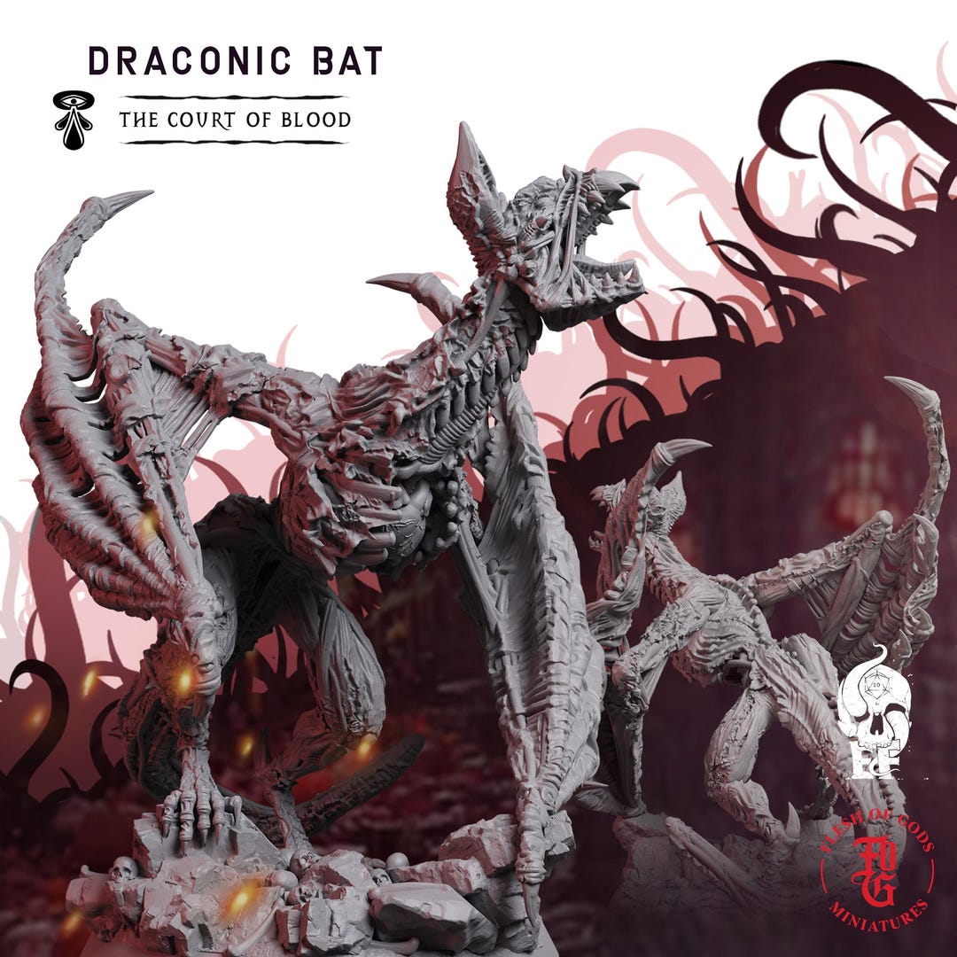Draconic Bat | Fantasy Tabletop Miniature - 28MM - 45MM | Dungeons and ...