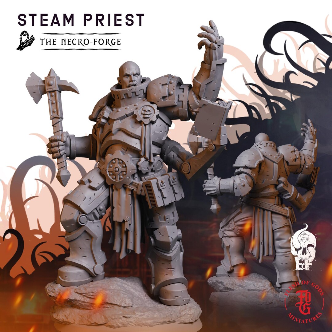 Steam Priest | Fantasy Tabletop Miniature - 28MM - 100MM | Dungeons and ...