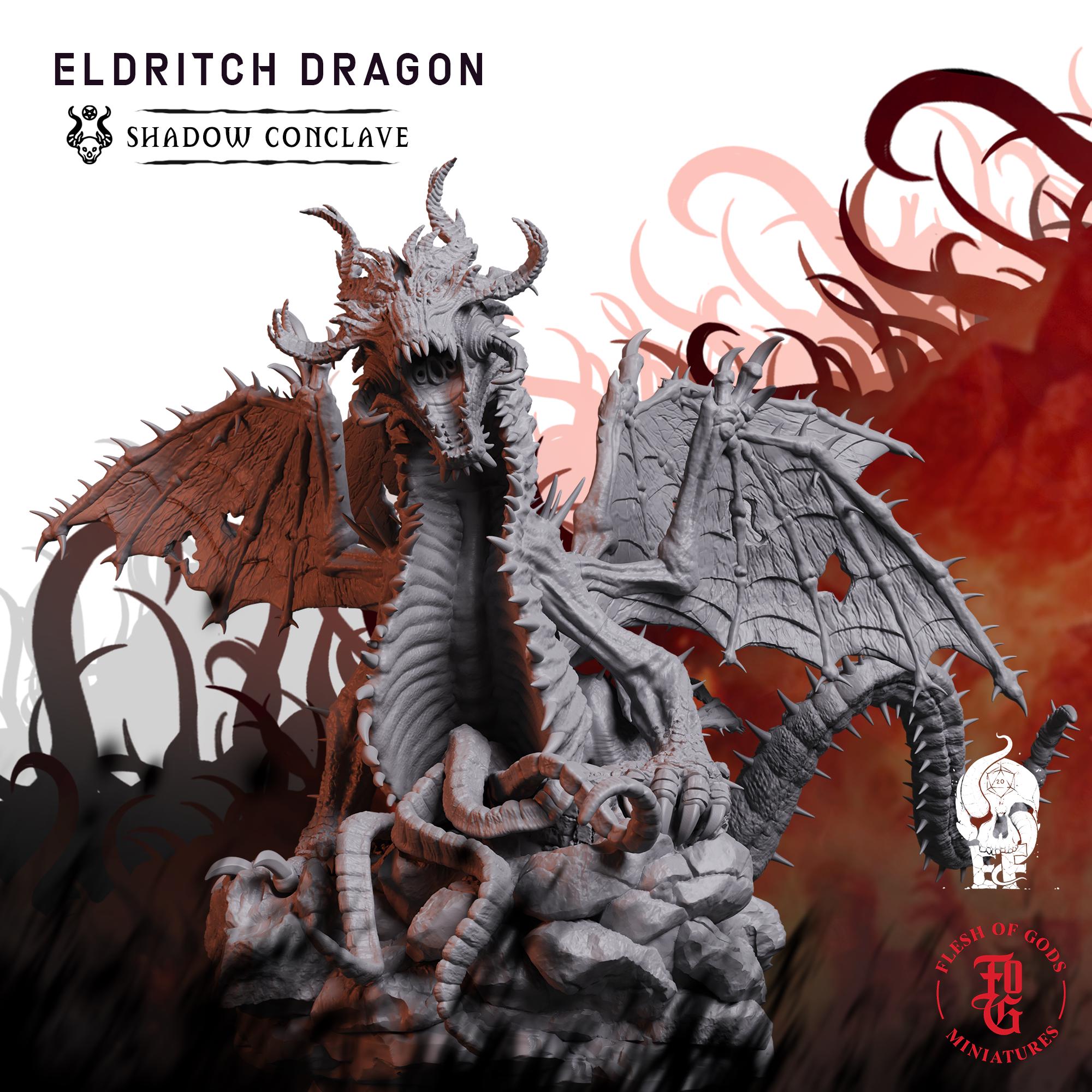 Eldritch Dragon | 3D Printed Fantasy Tabletop Miniature - 28MM - 36MM ...