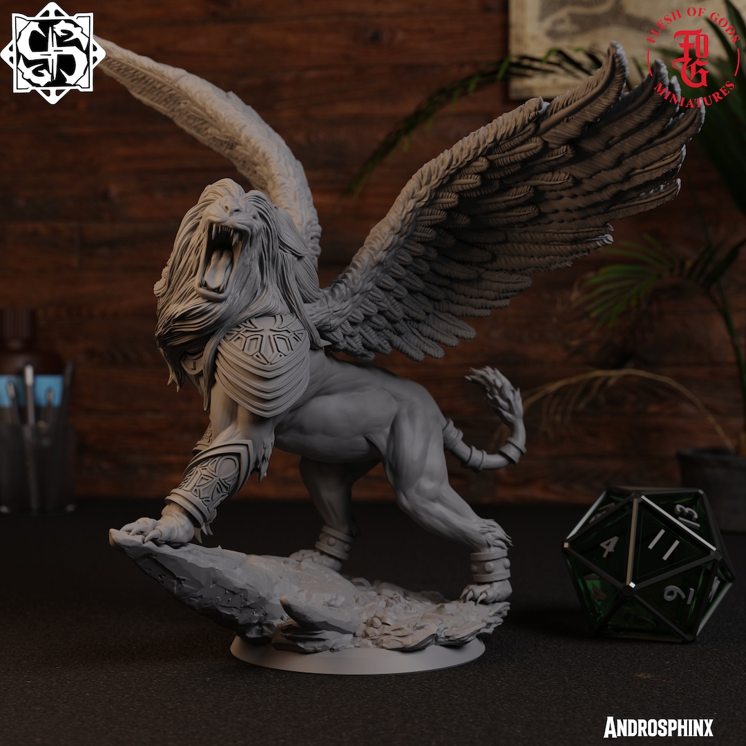 Androsphinx Fantasy Tabletop Miniature 28MM 54MM Dungeons and Dragons DND - Etsy UK