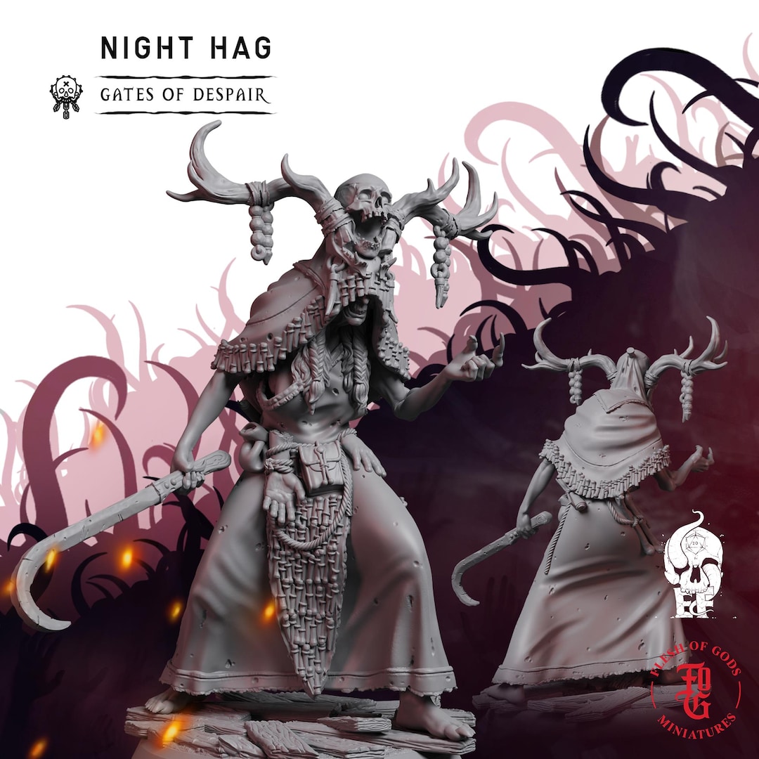 Night Hag | Fantasy Tabletop Miniature - 28MM - 100MM | Dungeons and ...