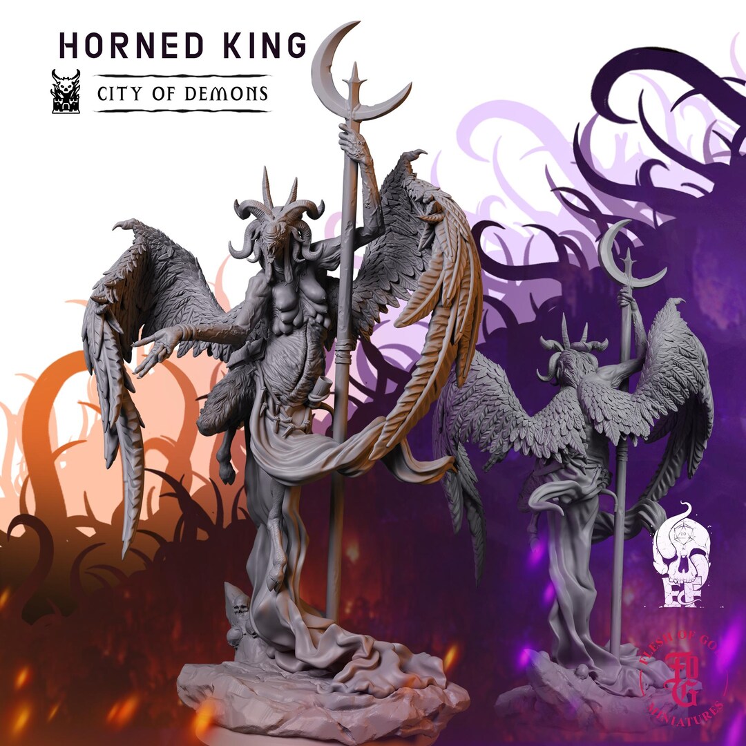 Horned King | Fantasy Tabletop Miniature - 28MM - 40MM | Dungeons and ...