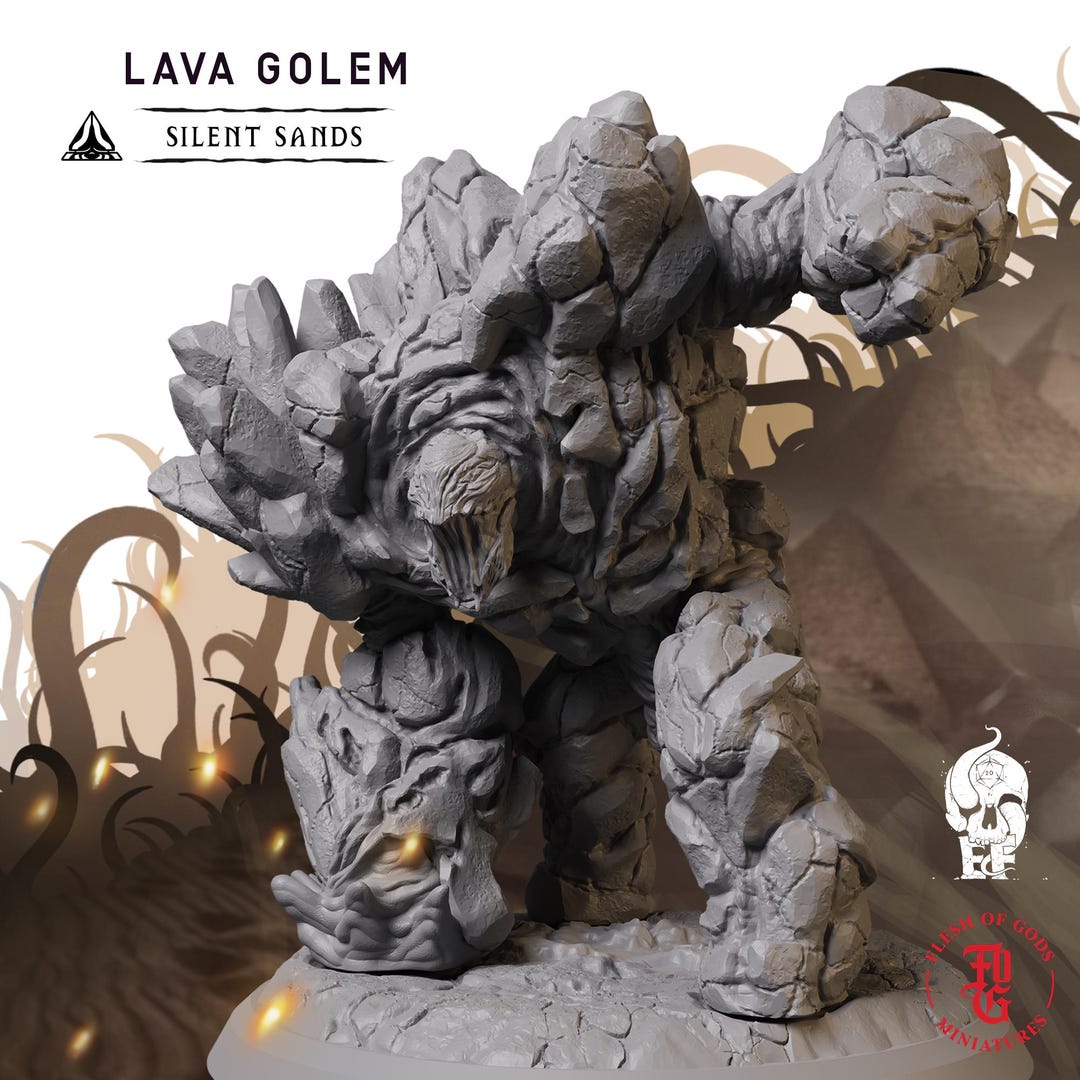 Lava Golem | Fantasy Tabletop Miniature - 28MM - 45MM | Dungeons and ...