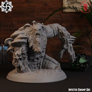 Infected Swamp Orc Fantasy Tabletop Miniature 28MM 54MM Dungeons and ...
