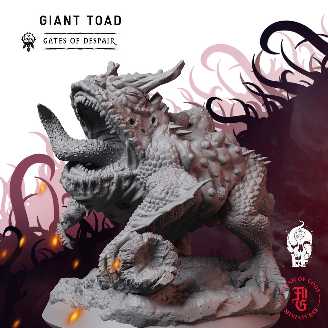 Giant Toad | Fantasy Tabletop Miniature - 28MM - 54MM | Dungeons and ...