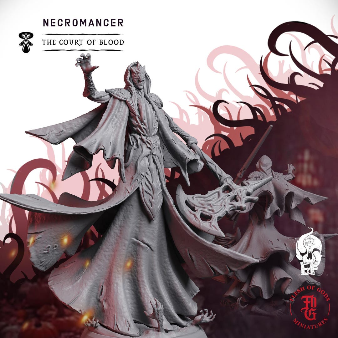 The Necromancer | Fantasy Tabletop Miniature - 28MM - 100MM | Dungeons ...