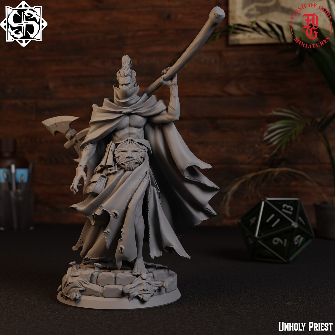 Unholy Priest | Fantasy Tabletop Miniature - 28MM - 100MM | Dungeons ...