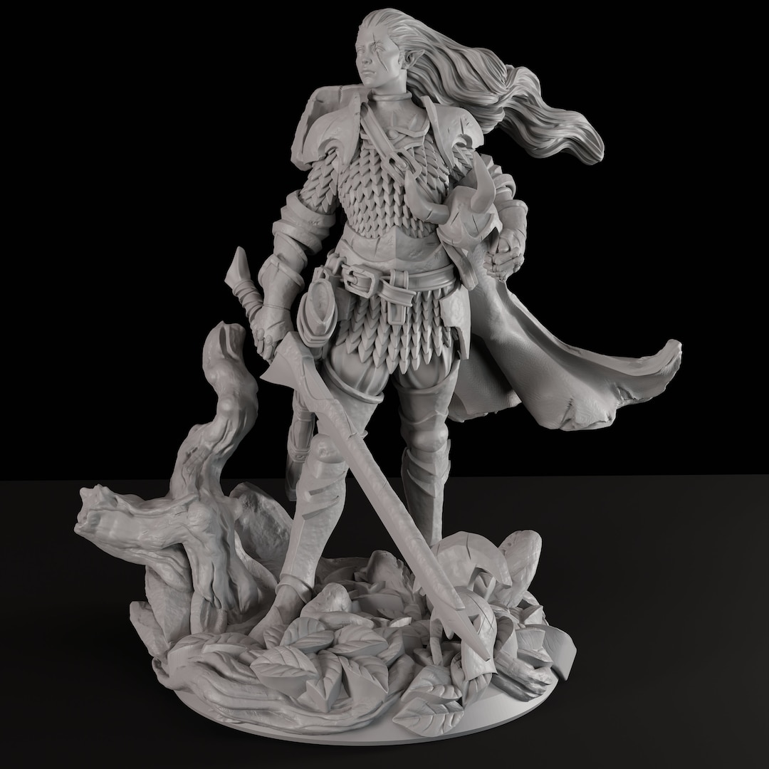 Elf Knight Fantasy Tabletop Miniature 28MM 100MM Dungeons and Dragons ...