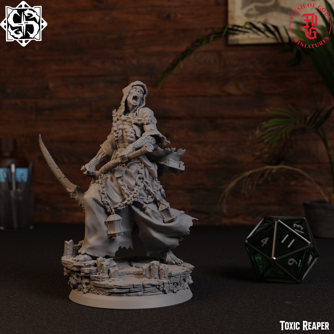 Toxic Reaper Fantasy Tabletop Miniature 28MM 100MM Dungeons and Dragons ...