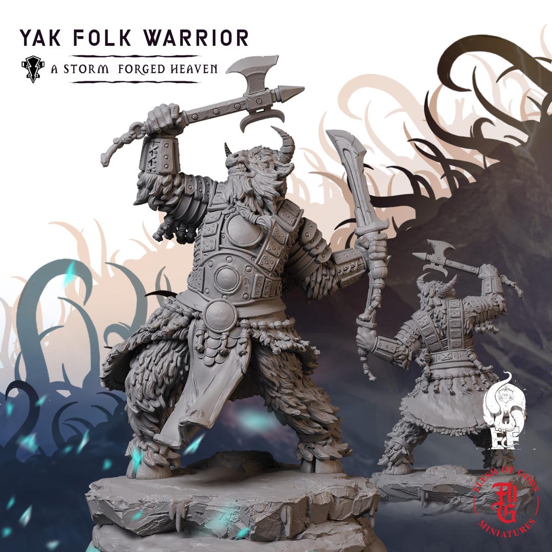 Yakfolk | Fantasy Tabletop Miniature - 28MM - 54MM | Dungeons and ...