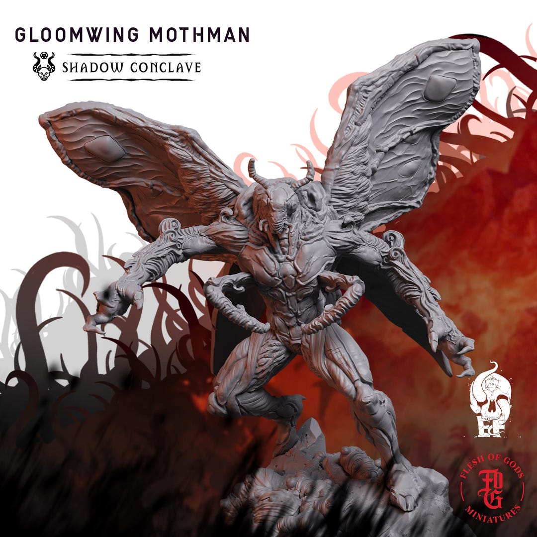 Gloomwing Moth | Fantasy Tabletop Miniature - 28MM - 54MM | Dungeons ...