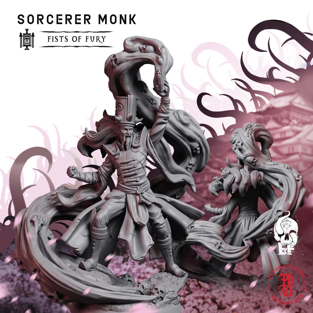 Sorcerer Monk of Death & Void | Fantasy Tabletop Miniature - 28MM ...