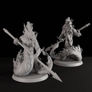 Flame Salamanders 3D Printed Fantasy Tabletop Miniatures 28MM 100MM ...