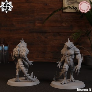 Troglodytes 3D Printed Fantasy Tabletop Miniatures 28MM 100MM Dungeons ...