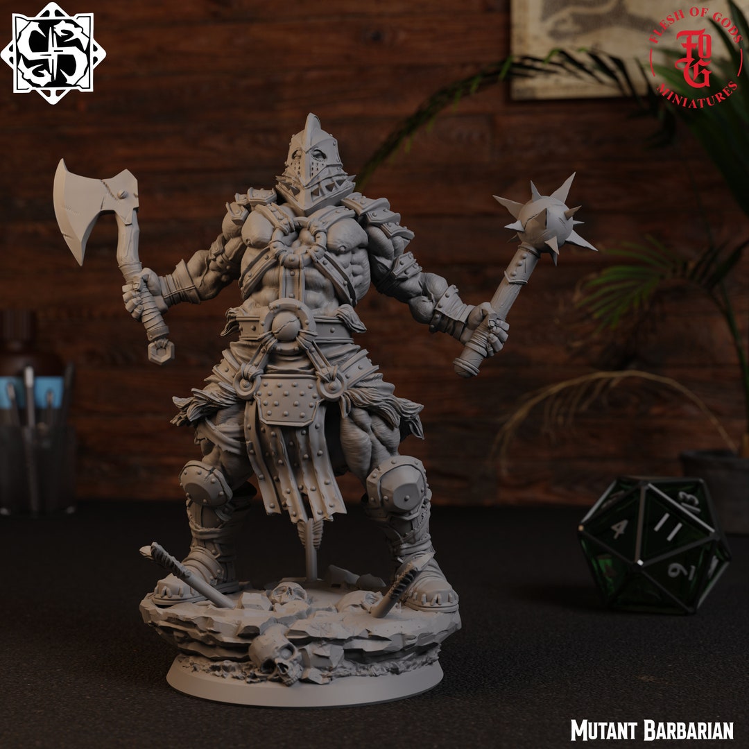 Mutant Barbarian | Fantasy Tabletop Miniature - 28MM - 100MM | Dungeons ...