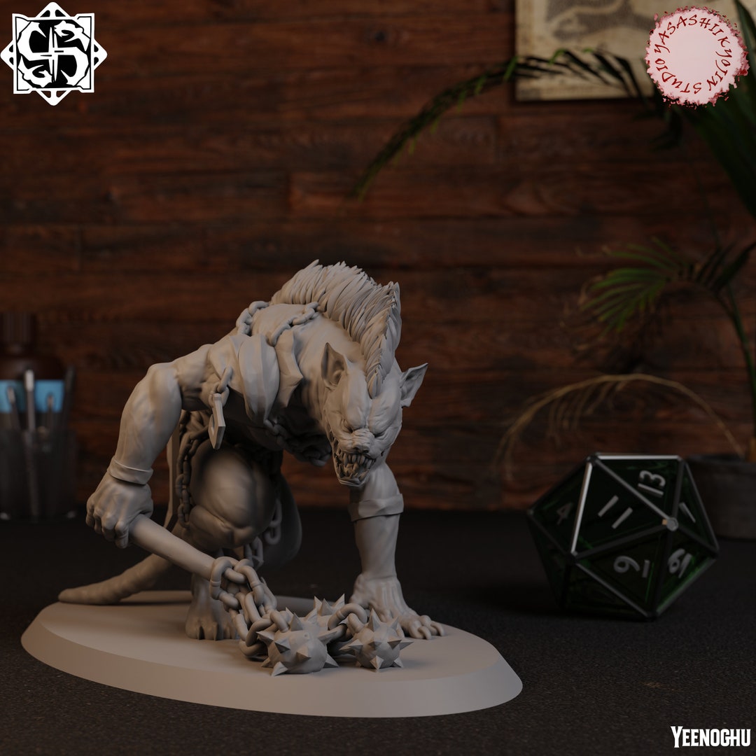 Yeenoghu 3D Printed Fantasy Tabletop Miniature 28MM 75MM Dungeons and ...