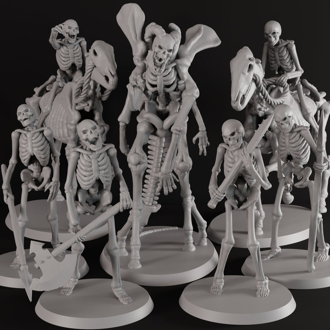 Skeleton Horde 3D Printed Fantasy Tabletop Miniatures 28MM 100MM ...