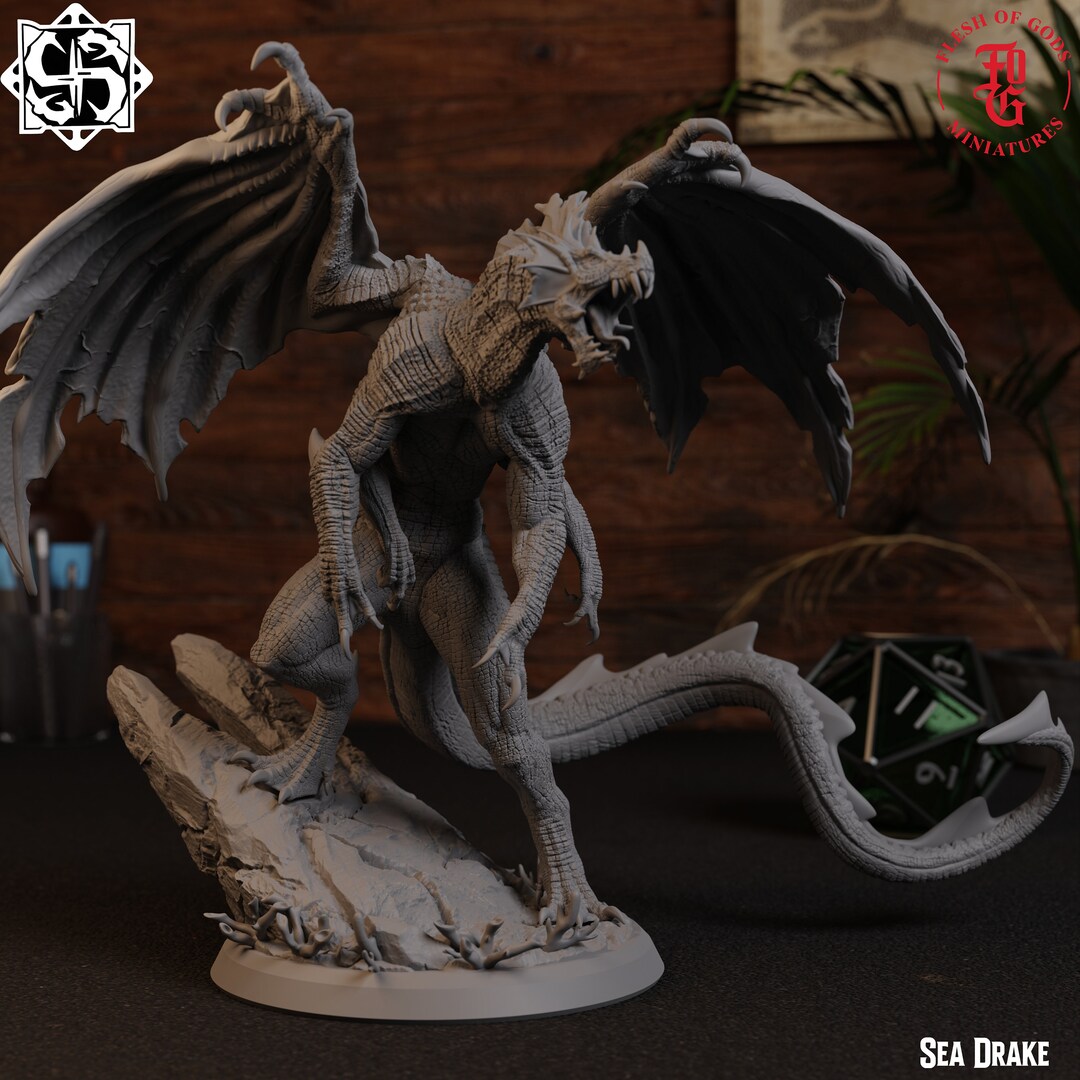 Sea Drake | Fantasy Tabletop Miniature - 28MM - 54MM | Dungeons and ...
