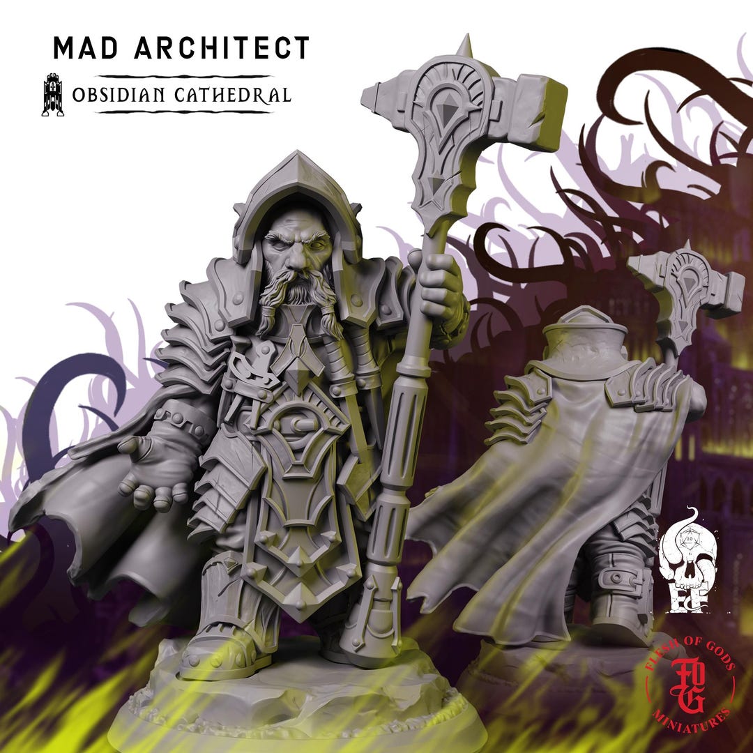Mad Architect | Fantasy Tabletop Miniature - 28MM - 100MM | Dungeons ...
