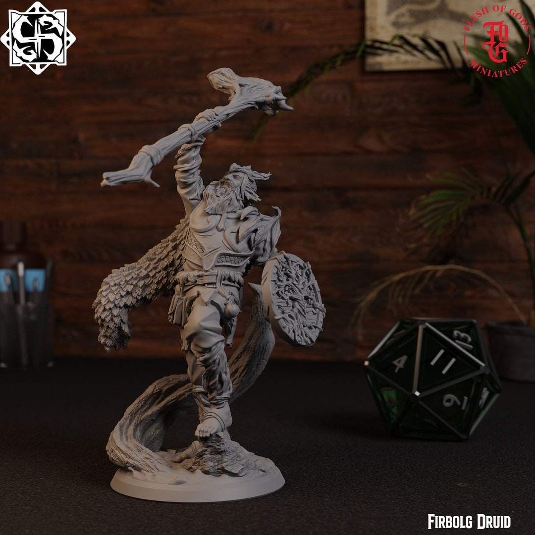 Firbolg Druid Fantasy Tabletop Miniature 28MM 100MM Dungeons and ...