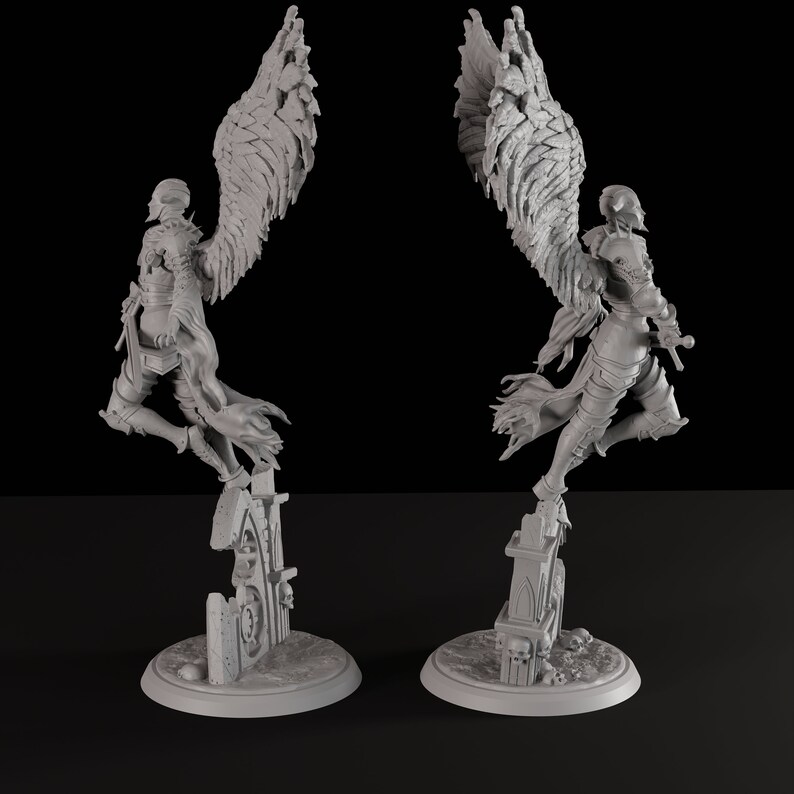 Fallen Angel Fantasy Tabletop Miniature 28MM 100MM - Etsy