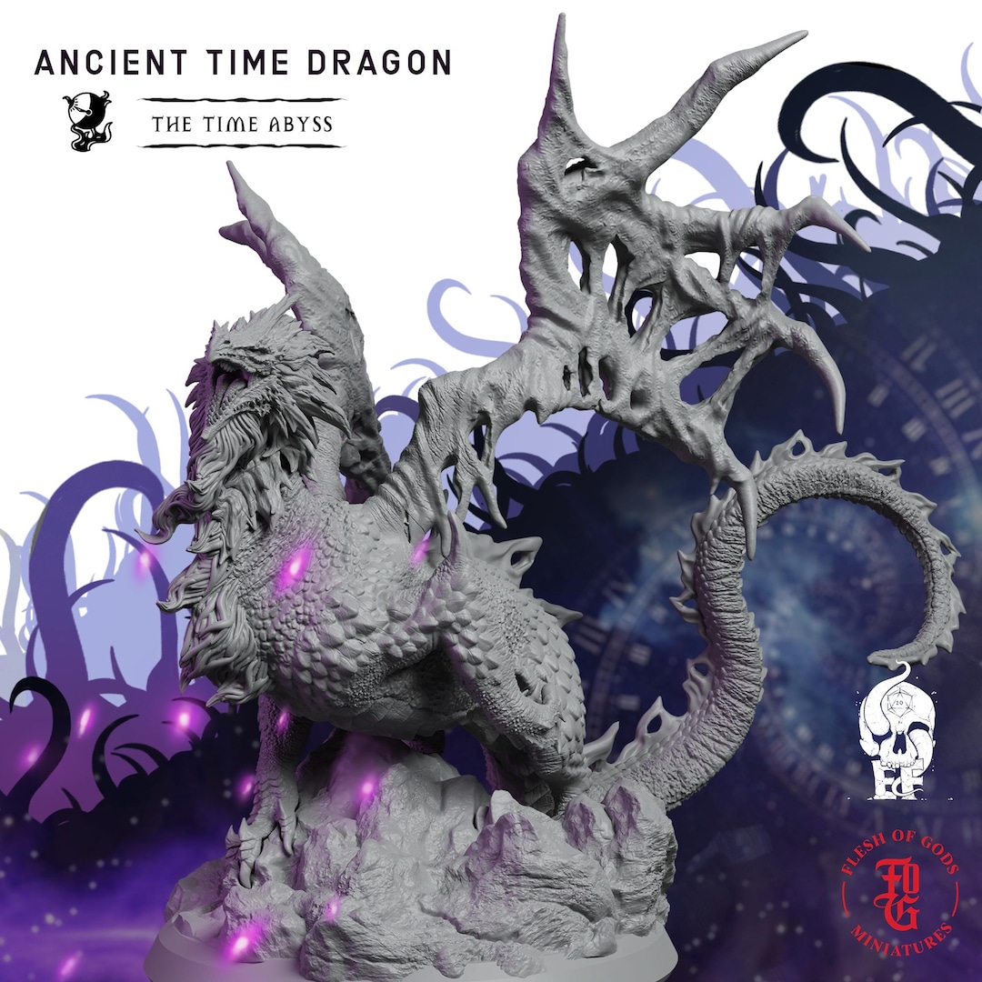 Ancient Time Dragon | 3D Printed Fantasy Tabletop Miniature - 28MM ...