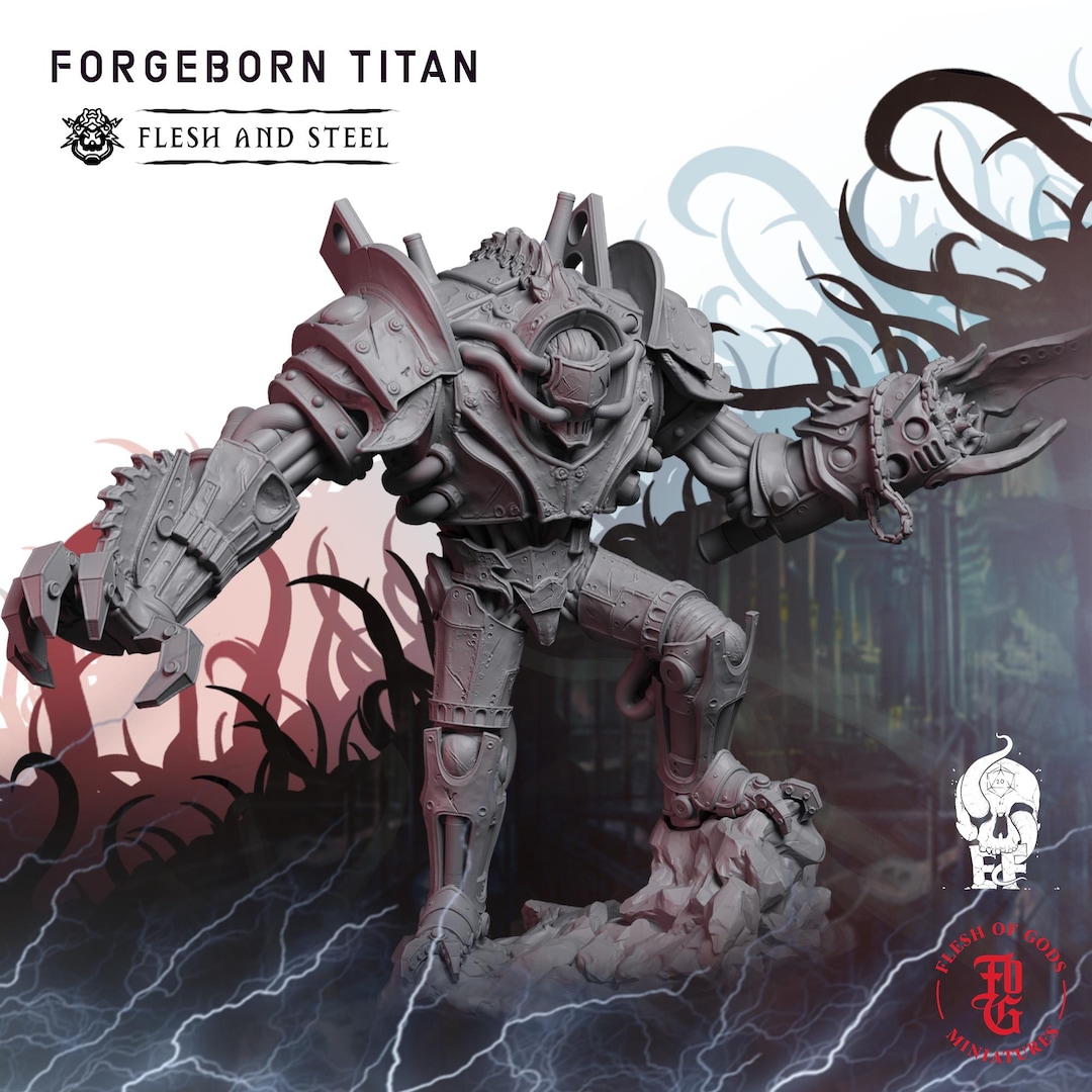 Forgeborn Titan | 3D Printed Fantasy Tabletop Miniature - 28MM - 54MM ...