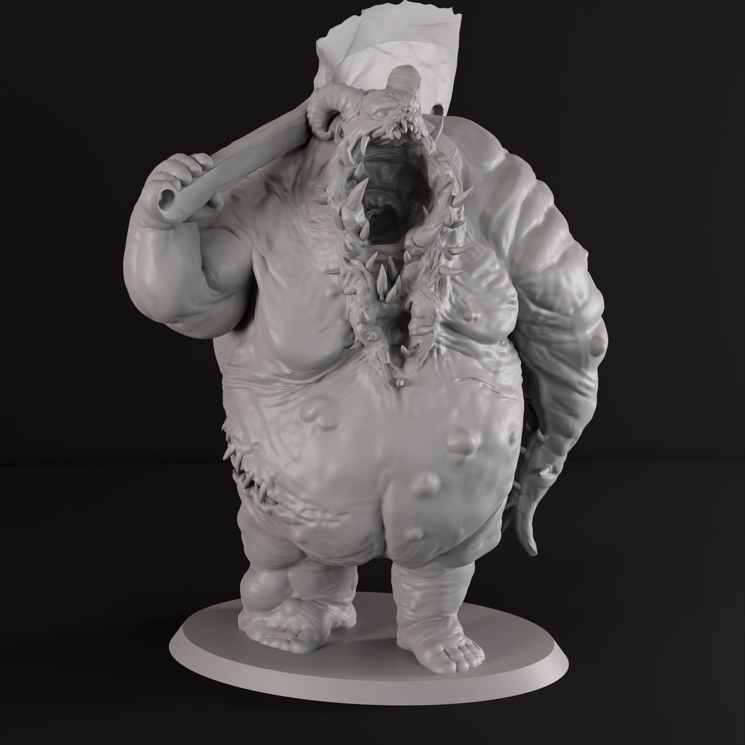 Gluttony Demon 3D Printed Fantasy Tabletop Miniature 28MM 54MM Dungeons ...