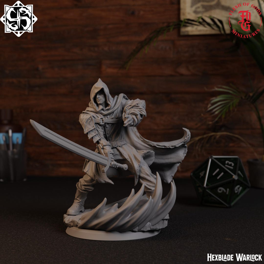 Hexblade Warlock | Fantasy Tabletop Miniature - 28MM - 100MM | Dungeons ...