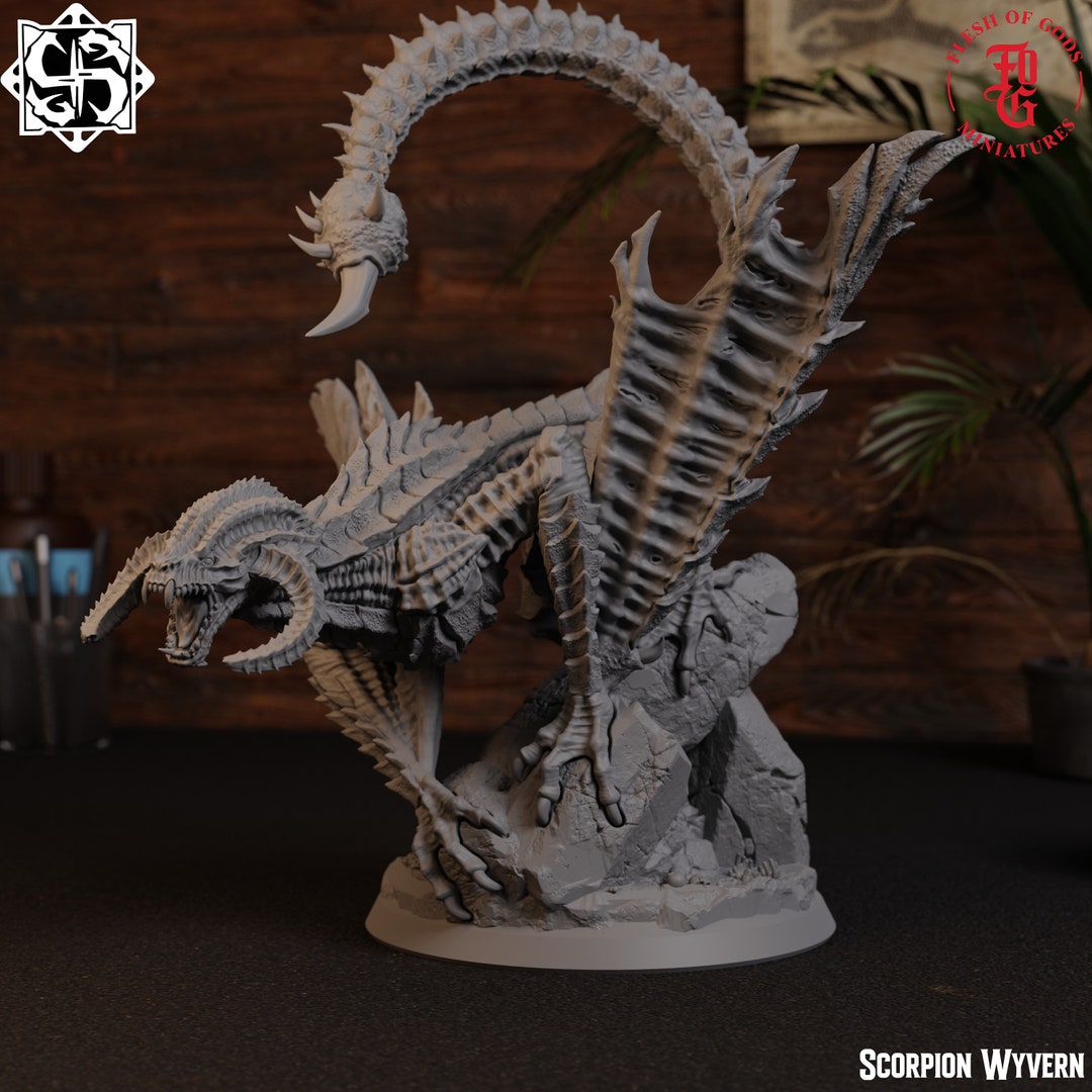 Scorpion Wyvern | Fantasy Tabletop Miniature - 28MM - 40MM | Dungeons ...