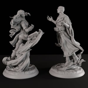 Human Psions 3D Printed Fantasy Tabletop Miniatures 28MM 100MM Dungeons ...