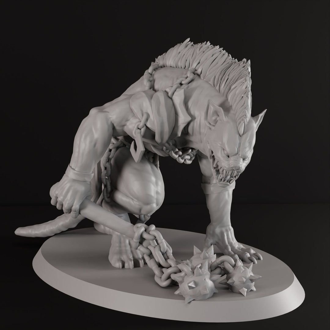 Yeenoghu 3D Printed Fantasy Tabletop Miniature 28MM 75MM Dungeons and ...