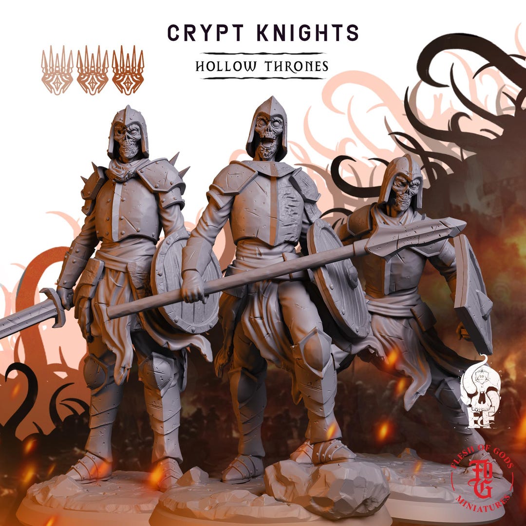 Crypt Knights | Fantasy Tabletop Miniature - 28MM - 100MM | Dungeons ...