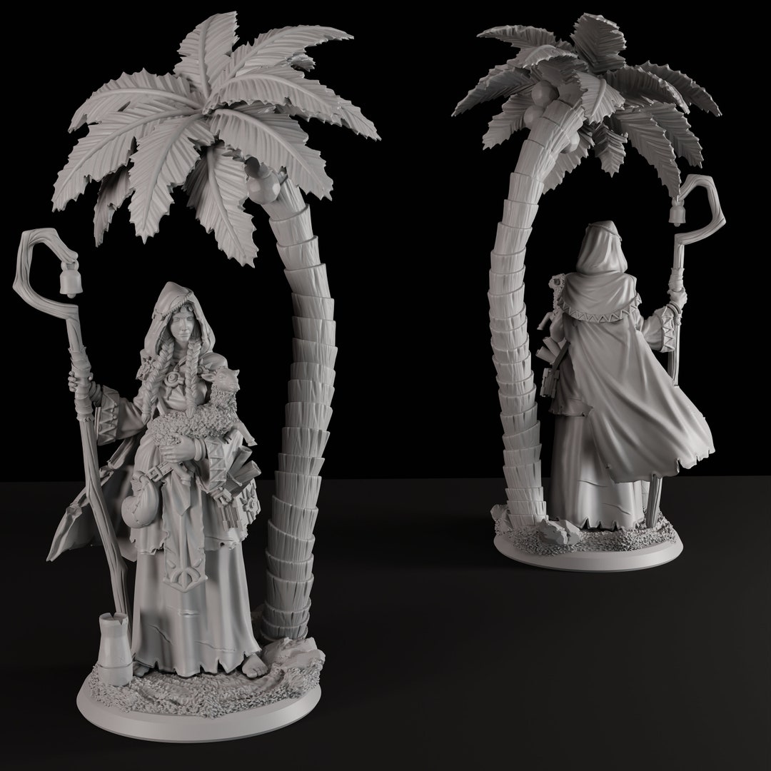 Oasis Priest Fantasy Tabletop Miniature 28MM 100MM - Etsy