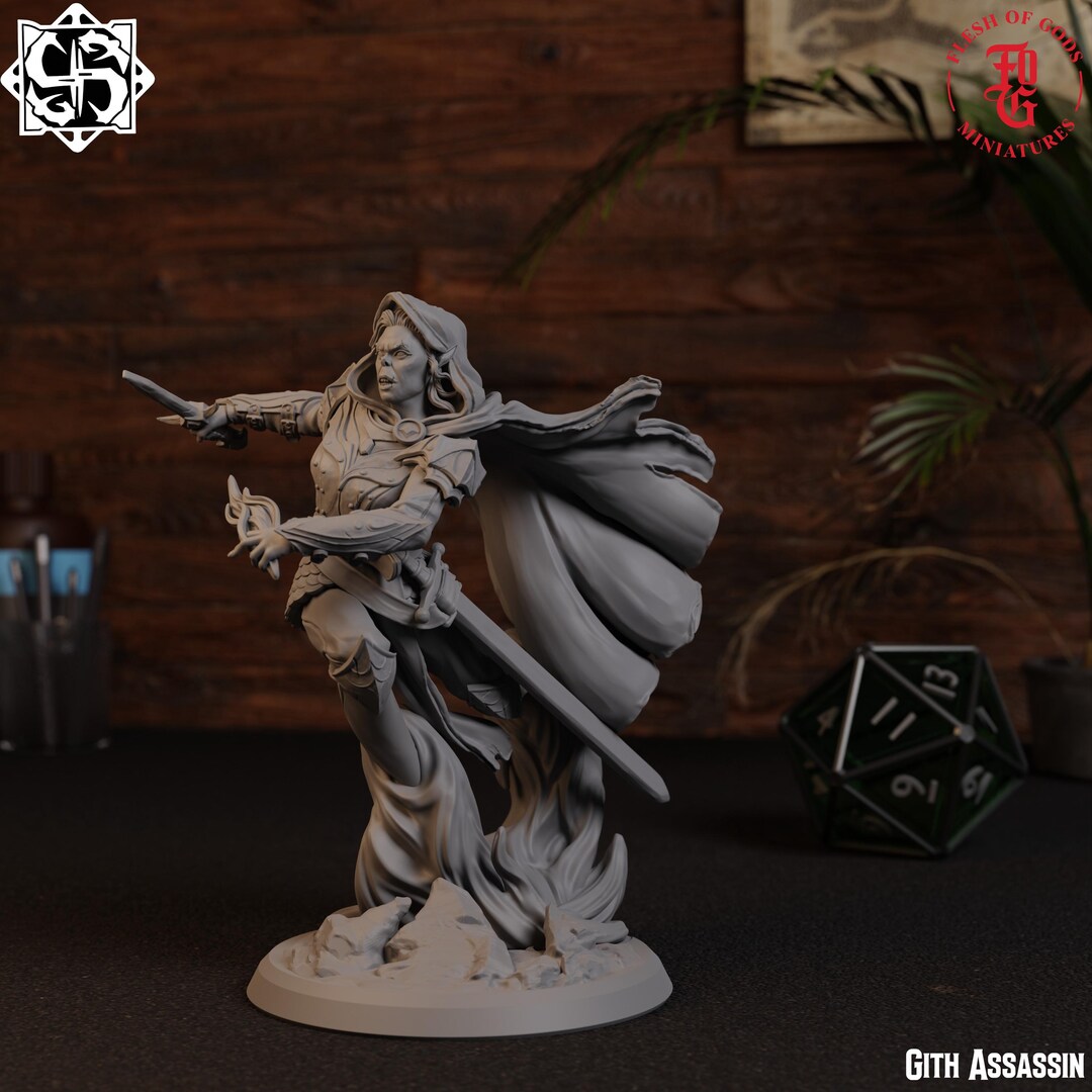Gith Assassin | Fantasy Tabletop Miniature - 28MM - 100MM | Dungeons ...