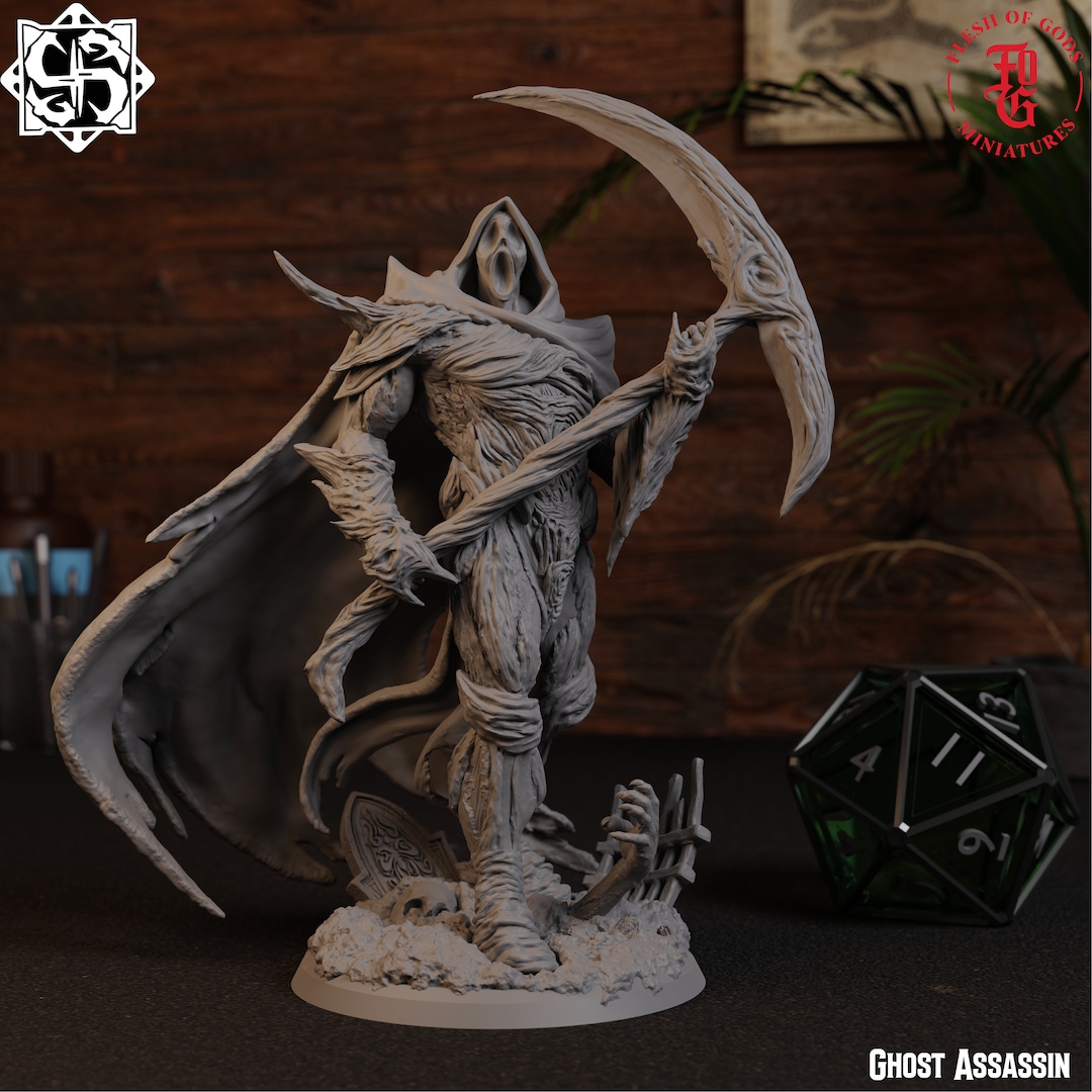 Ghost Assassin Fantasy Tabletop Miniature 28MM 100MM Dungeons and ...