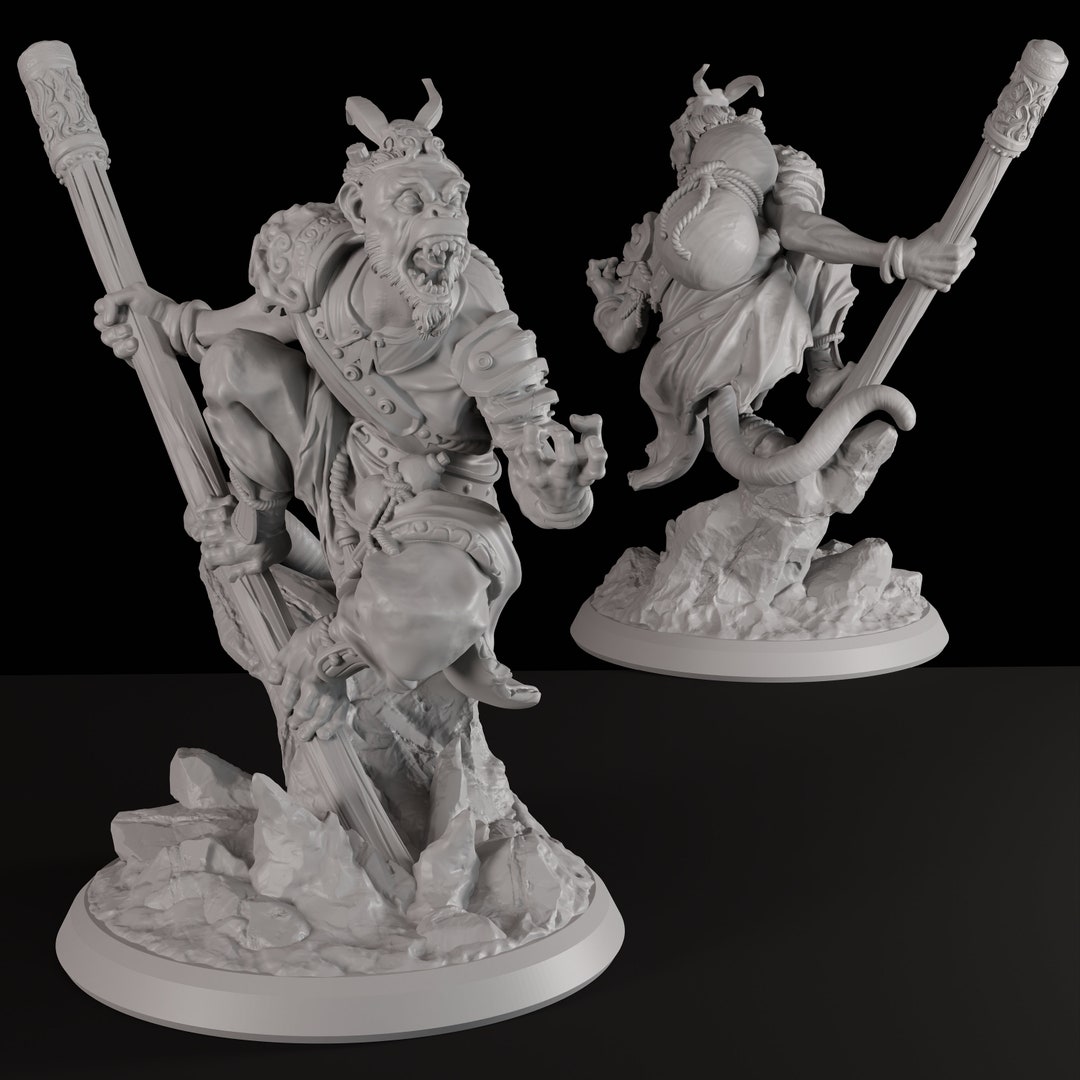 Monkey King Fantasy Tabletop Miniature 28MM 100MM Dungeons and Dragons ...