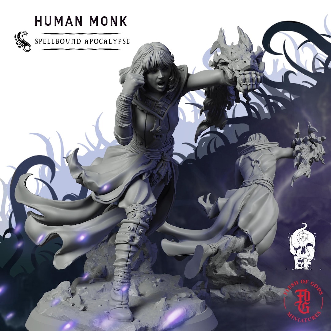 Dragon Fist Monk | Fantasy Tabletop Miniature - 28MM - 100MM | Dungeons ...