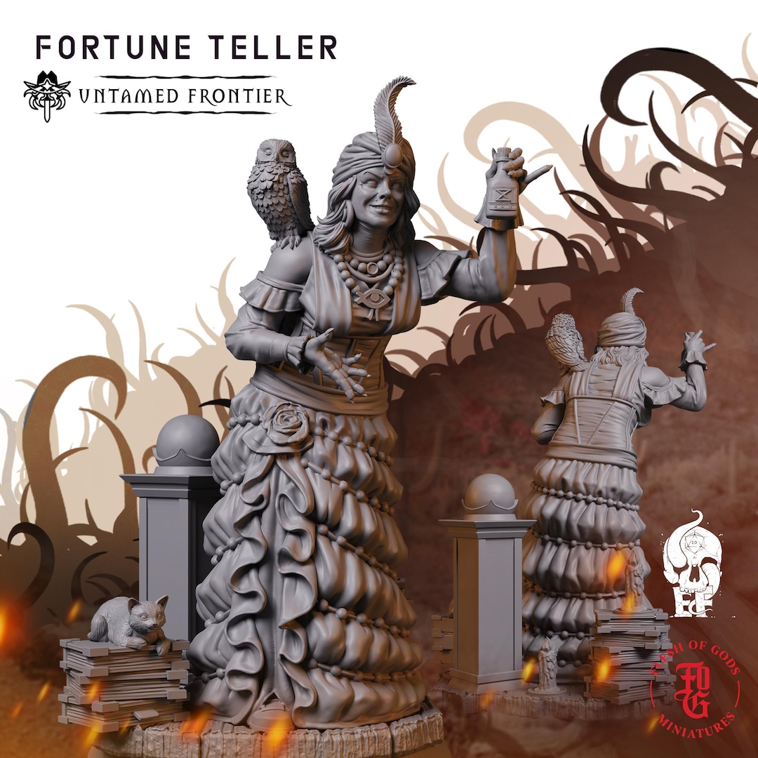 Fortune Teller | Fantasy Tabletop Miniature - 28MM - 100MM | Dungeons ...