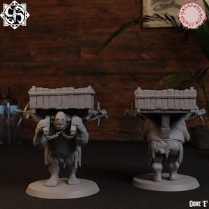Ogres | 3D Printed Fantasy Tabletop Miniatures - 28MM - 100MM| Dungeons ...