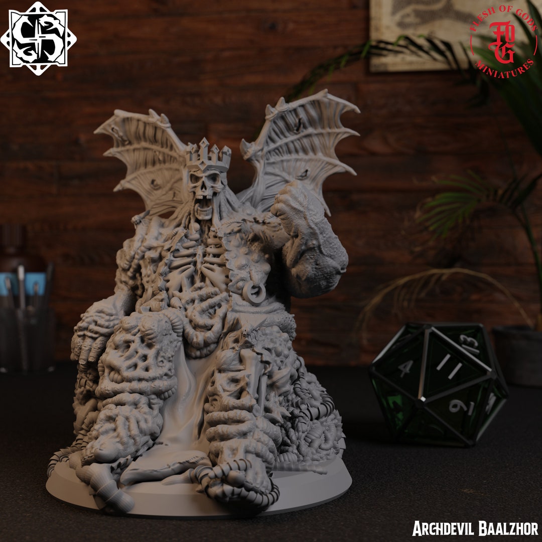 Archdevil Baalzhor 3D Printed Fantasy Tabletop Miniature 28MM 54MM ...