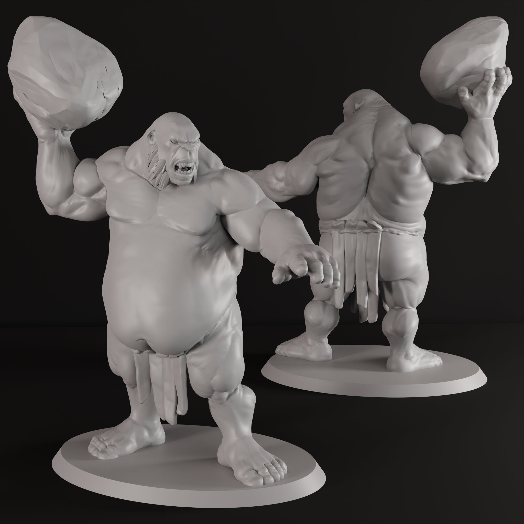 Ogres 3D Printed Fantasy Tabletop Miniatures 28MM 100MM - Etsy UK