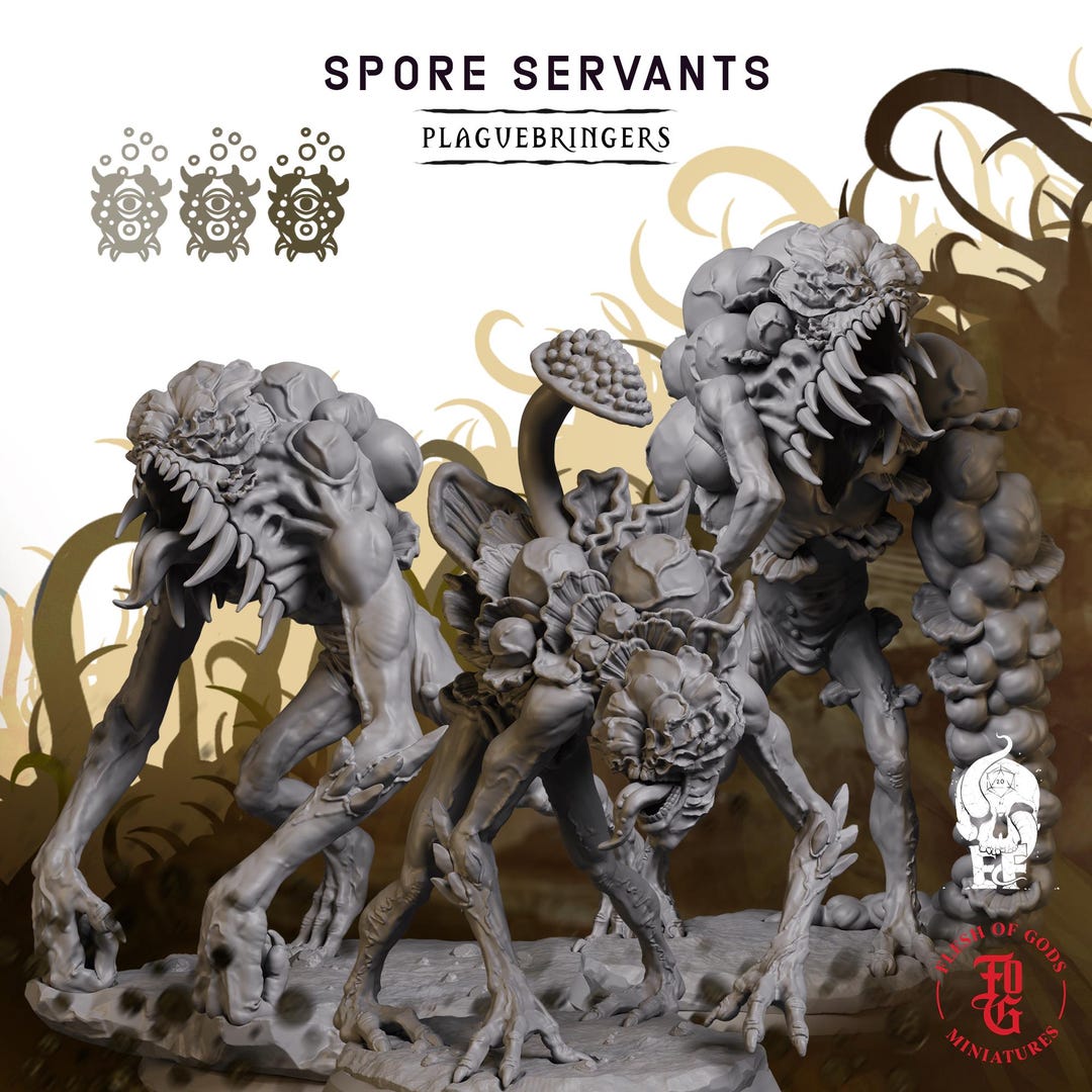 Spore Servants | Fantasy Tabletop Miniature - 28MM - 100MM | Dungeons ...