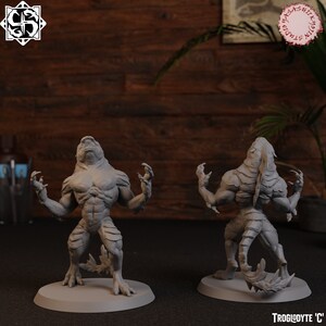 Troglodytes 3D Printed Fantasy Tabletop Miniatures 28MM 100MM Dungeons ...