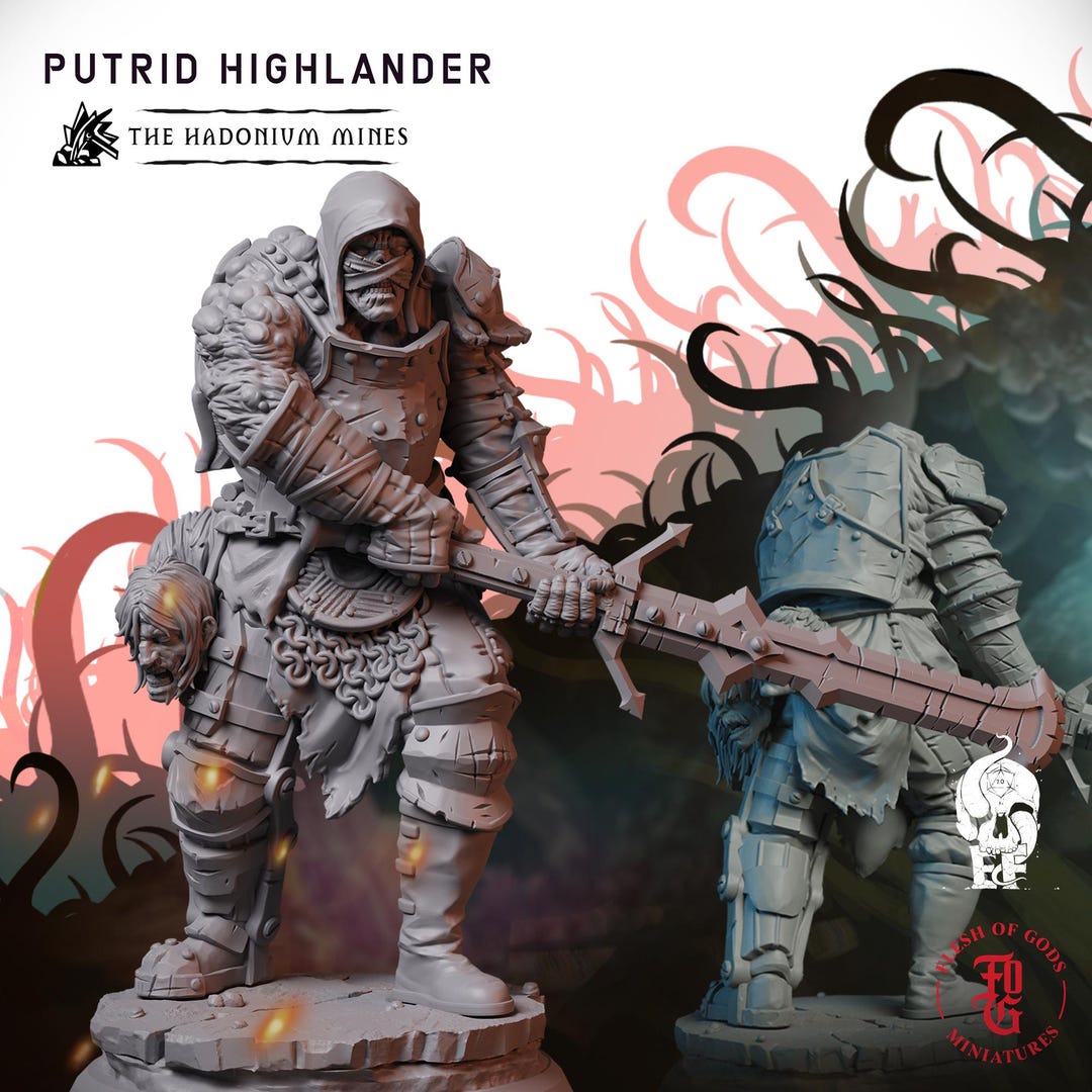 Putrid Highlander | Fantasy Tabletop Miniature - 28MM - 100MM ...
