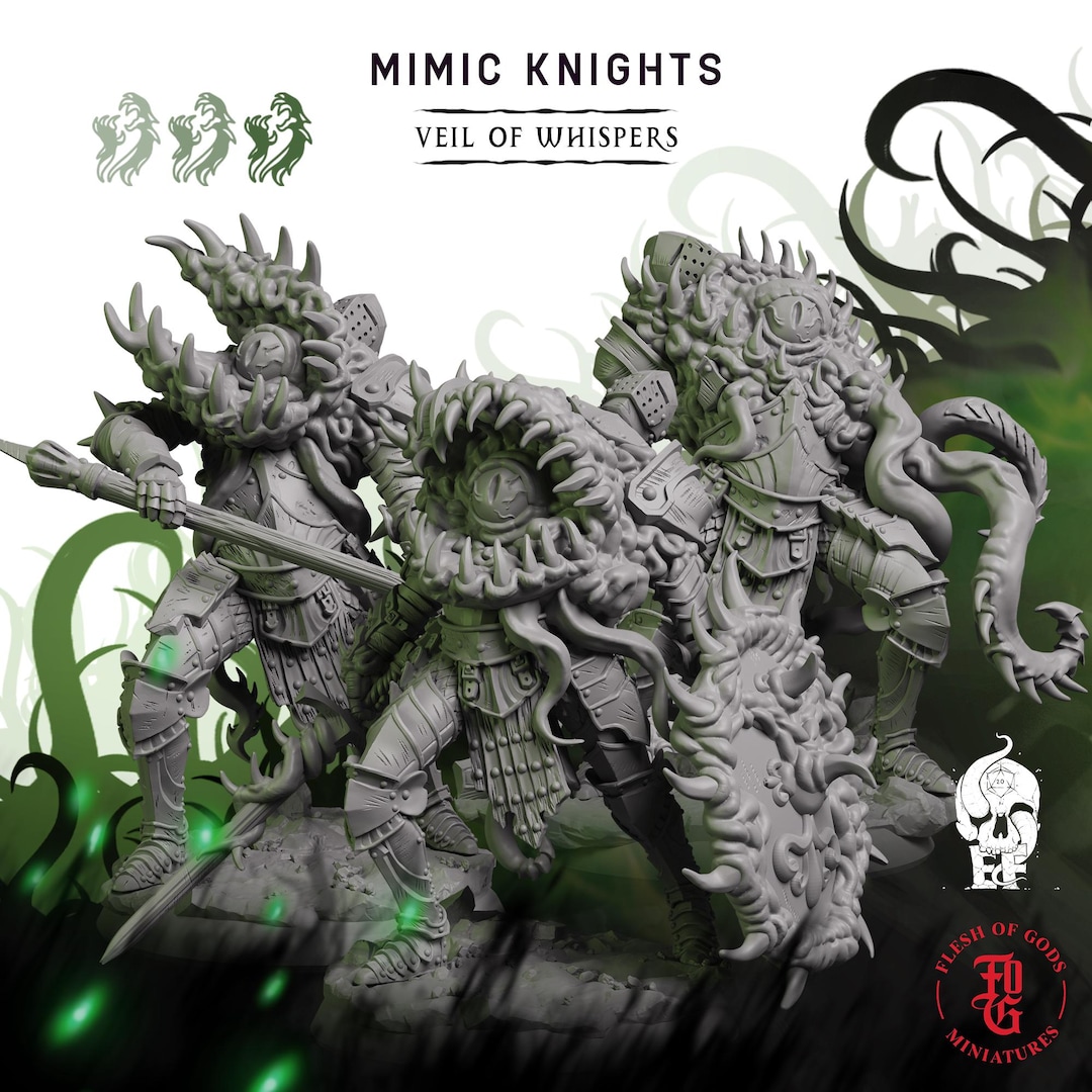 Mimic Knights | Fantasy Tabletop Miniature - 28MM - 100MM | Dungeons ...