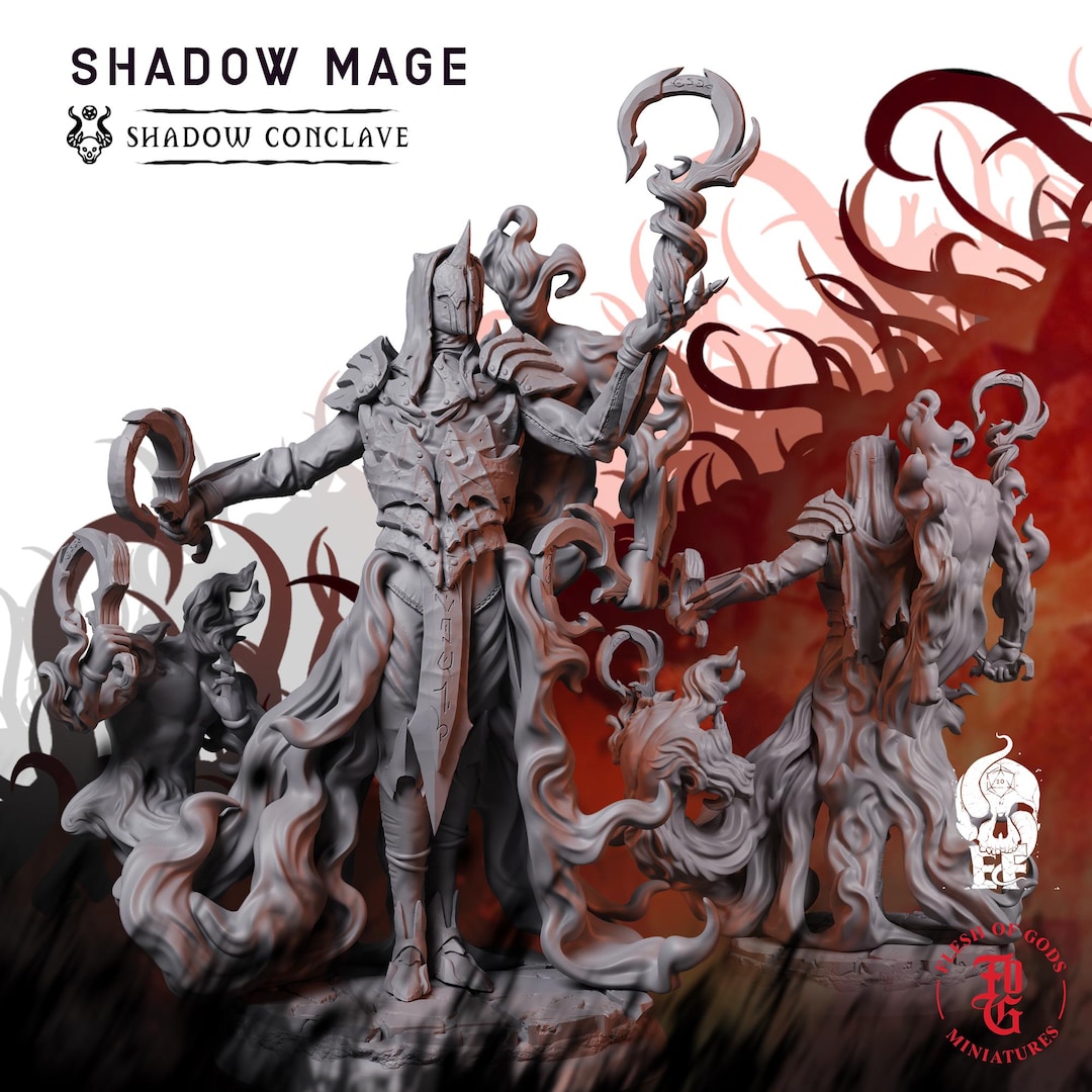 Shadow Mage | Fantasy Tabletop Miniature - 28MM - 100MM | Dungeons and ...
